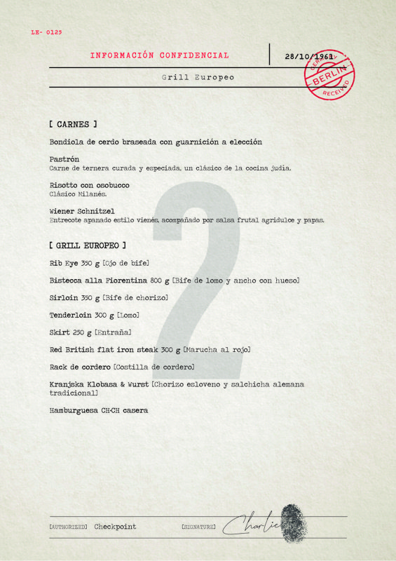 Nuestro menú – checkpoint charlie